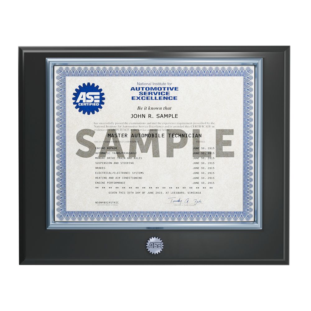 ASE Certificate Frame - Wood | ASE Store
