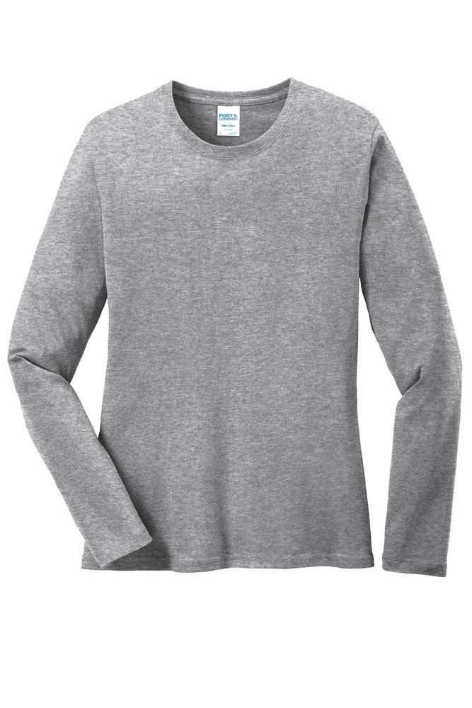 DHS Full Front - Port & Company Ladies Long Sleeve Cotton Tee image ...
