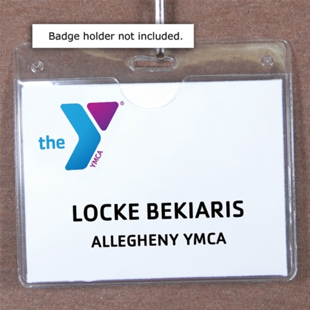 PACK OF 60 4" x 3" Preprinted Logo Name Badge Inserts | YShop.biz