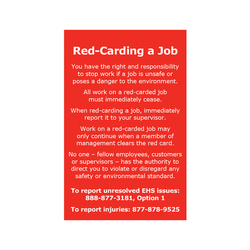 Safety Red Card with Logo | Amentum Safety Store